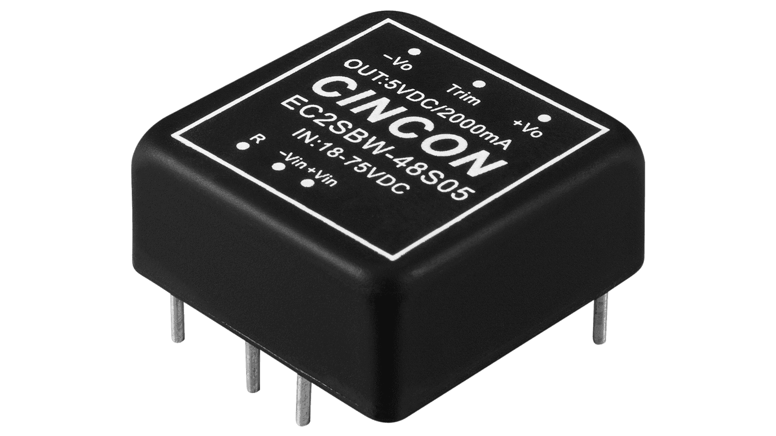 Cincon EC2SBW-24D05, 10W DC/DC-Wandler, Eingang 9...36V, Ausgang +/-5V / +/-1A