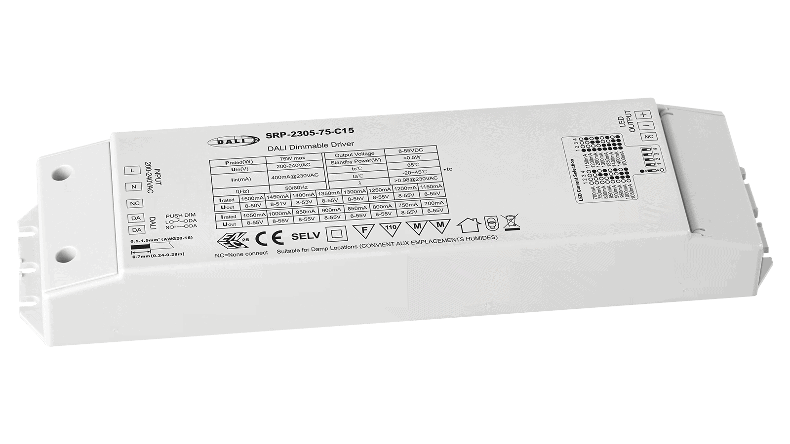 Sunricher SRP-2305-75-C15, 75W DALI DT6 LED TREIBER CC