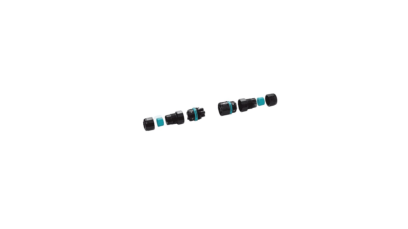 Set of mini round connectors, 3p, pin & socket, screw connection, D7-13 ...