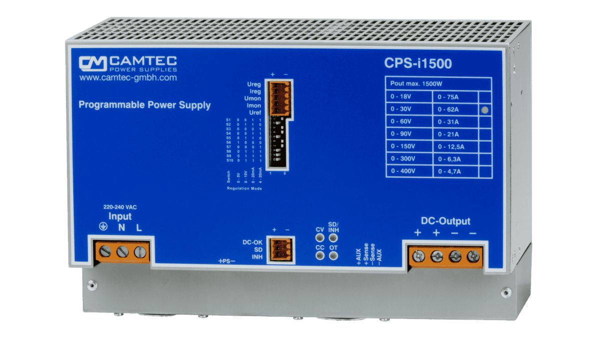 CPS-I1500.300 - Camtec - 1500W Laboratory power supply 0...300Vdc/0...6.5A