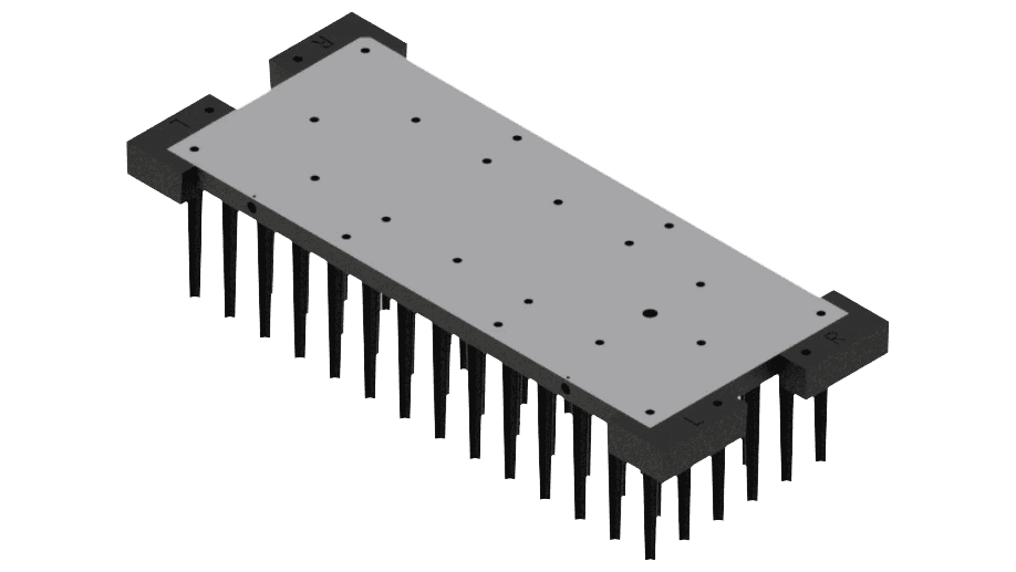 COOLBLOCK LX-02-2X6-B - Rectangular Pin Fin LED cooler for 2x6 LED modules