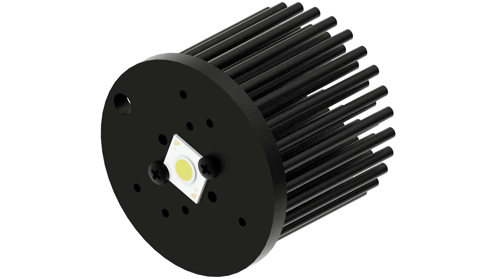 LPF6050-ZHC - Zhaga LED pin fin heat sink, ø60, H 50, Base 5mm, Black ...