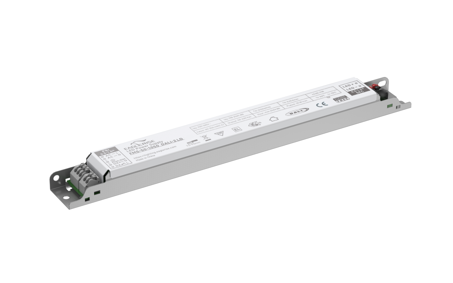 FMS-50-1050 DALI2 LD - Eaglerise - 50W LED driver constant current 350-1050mA, 15-51Vdc, DALI2 ...