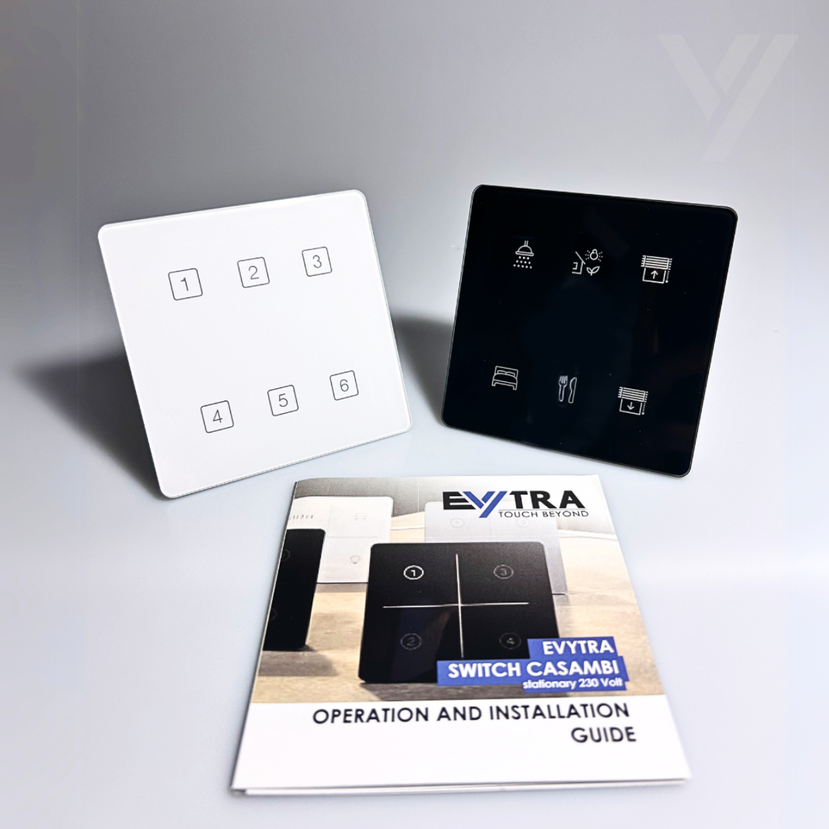 EVYTRA Casambi Flush Mount Switch, 2, 4 ou 6 touches, noir ou blanc - Simpex Electronic AG